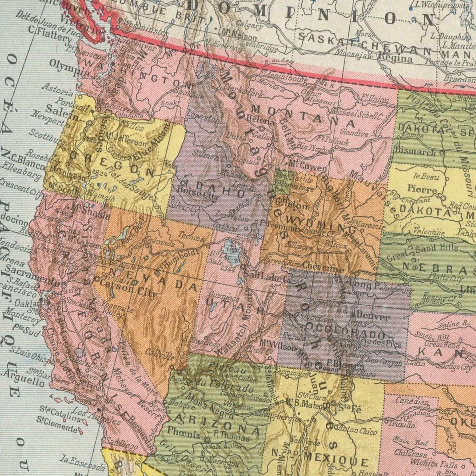 Vintage USA Map From 1931. Original Lithograph United States of America ...