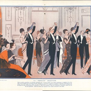 1914 Original Antique French Parisian Femina Magazine Print. Dancing in ...