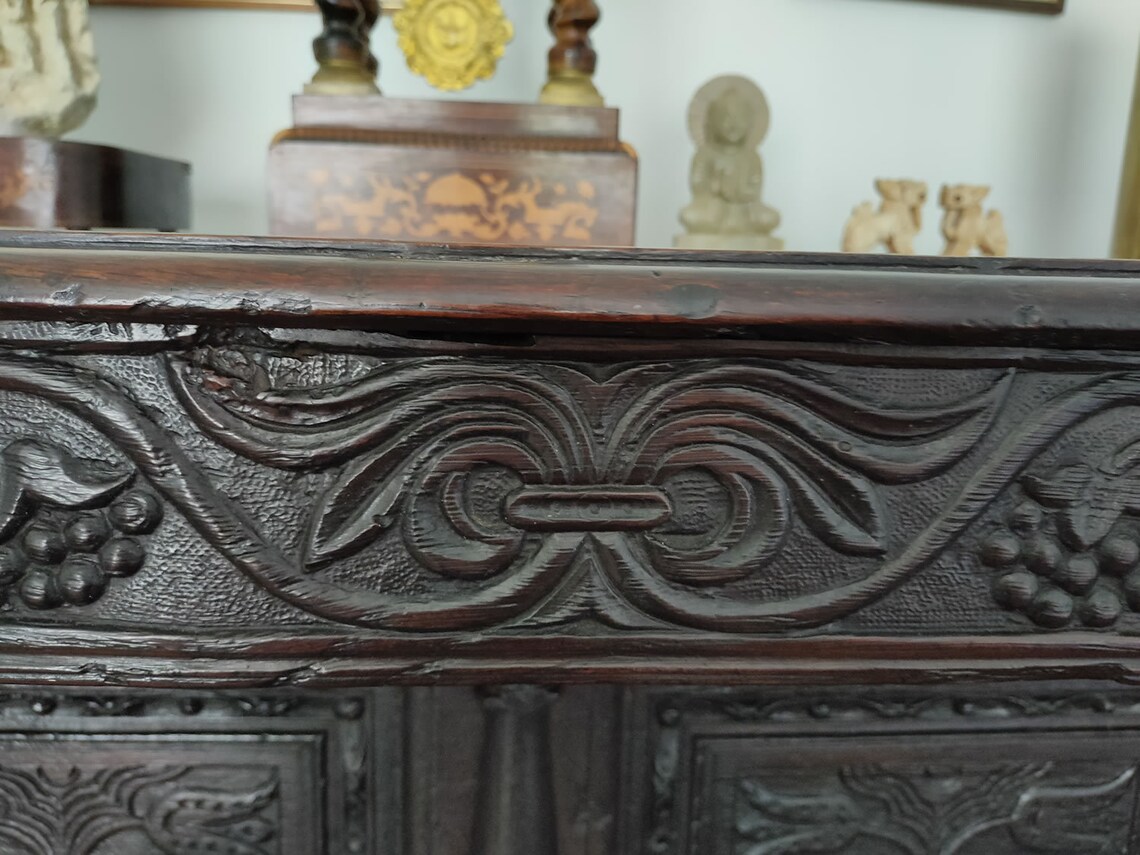 GENUINE ANTIQUE 17th CENTURY and Earlier Jacobean / Elizabethan Oak ...