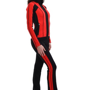 Active 2 PC Color Block Warm up Suits With Piping Detail (red/black ...