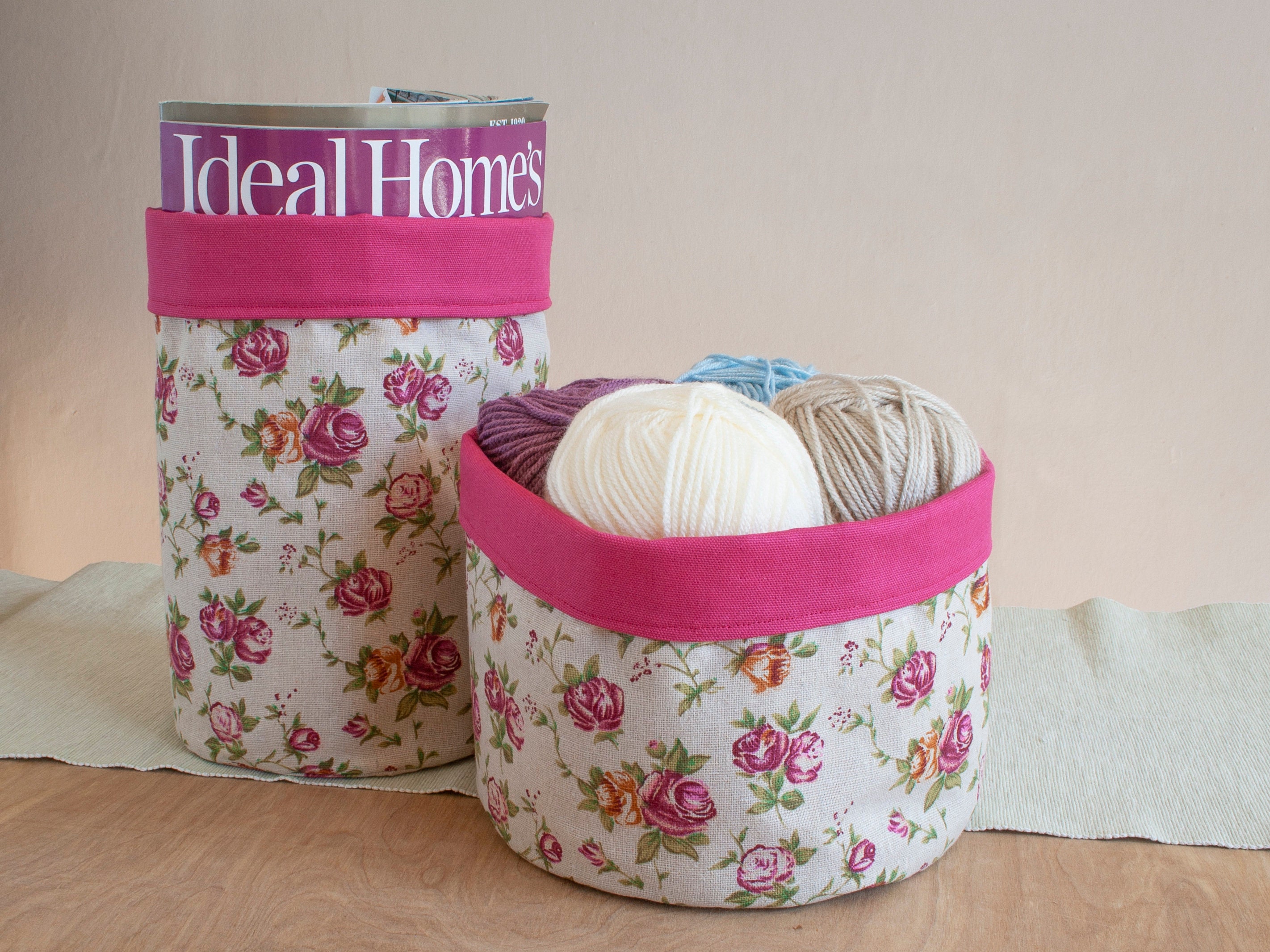 100% Cotton Fabric Storage Containers - Etsy