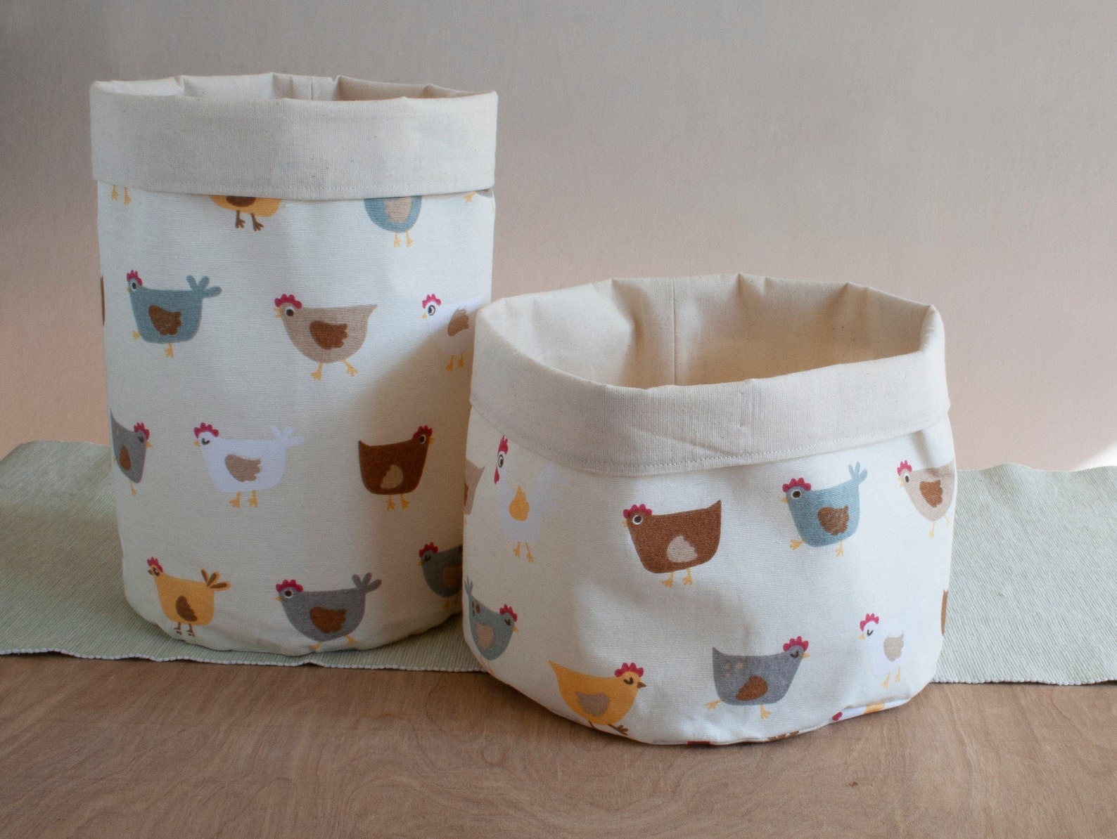 100% Cotton Fabric Storage Containers - Etsy