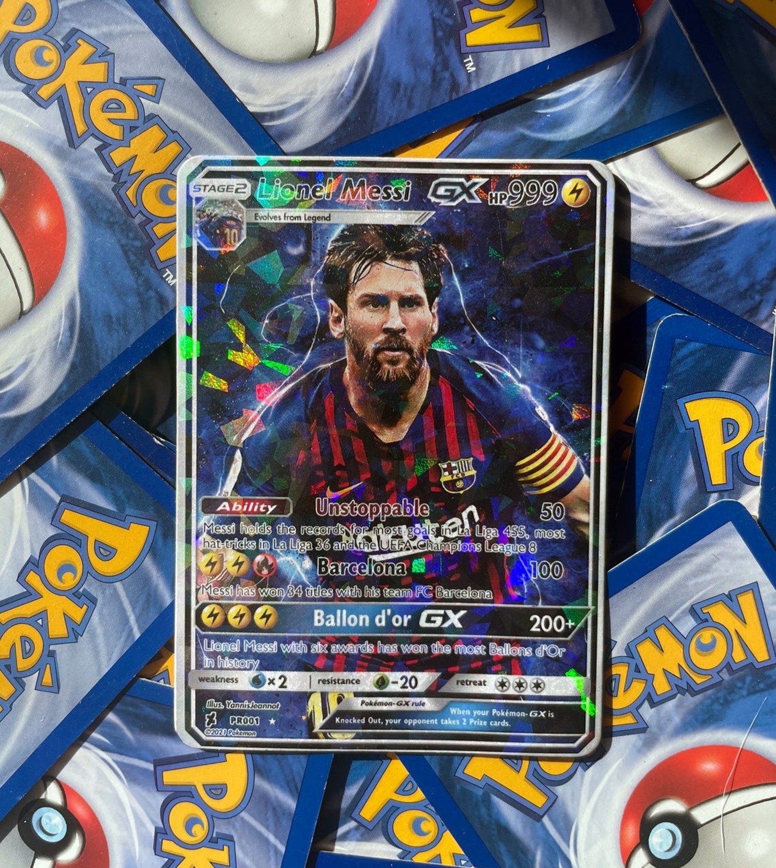 Leo Messi Special Holographic Pokemon GX Collective Trading | Etsy