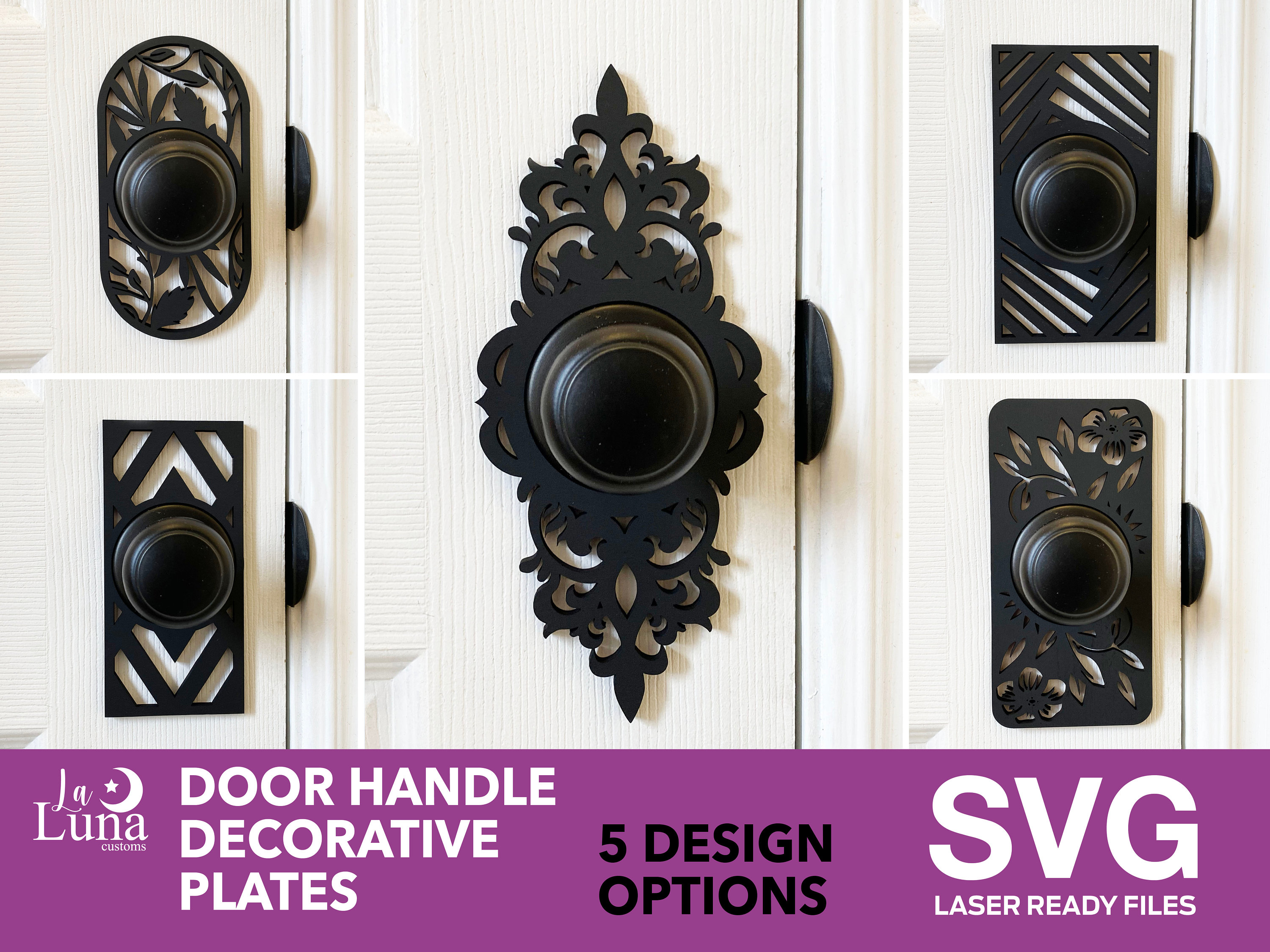Door Handle Decorative Plates - Digital Laser Ready File - SVG - Etsy