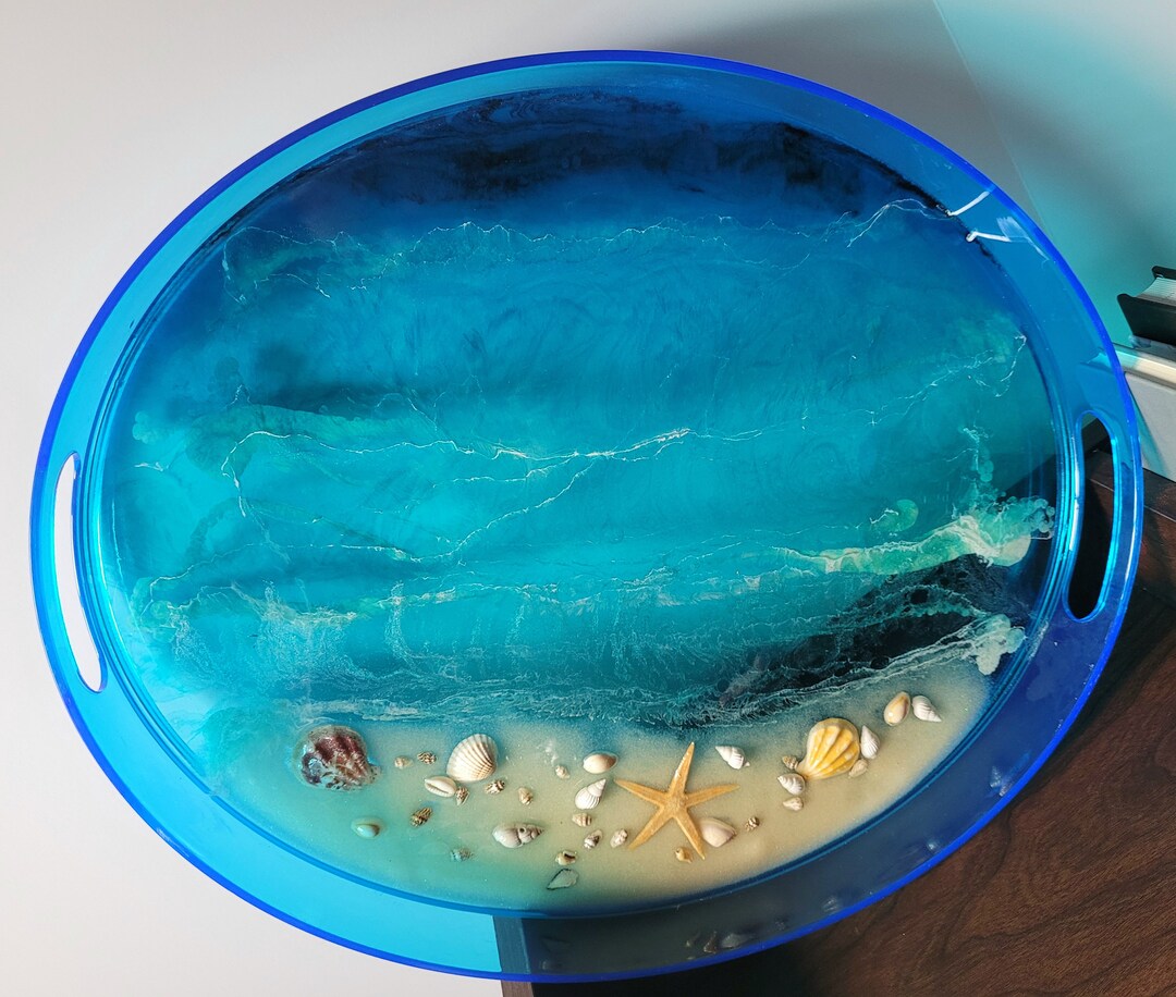 Resin Beach Themed Tray With Handles - Etsy
