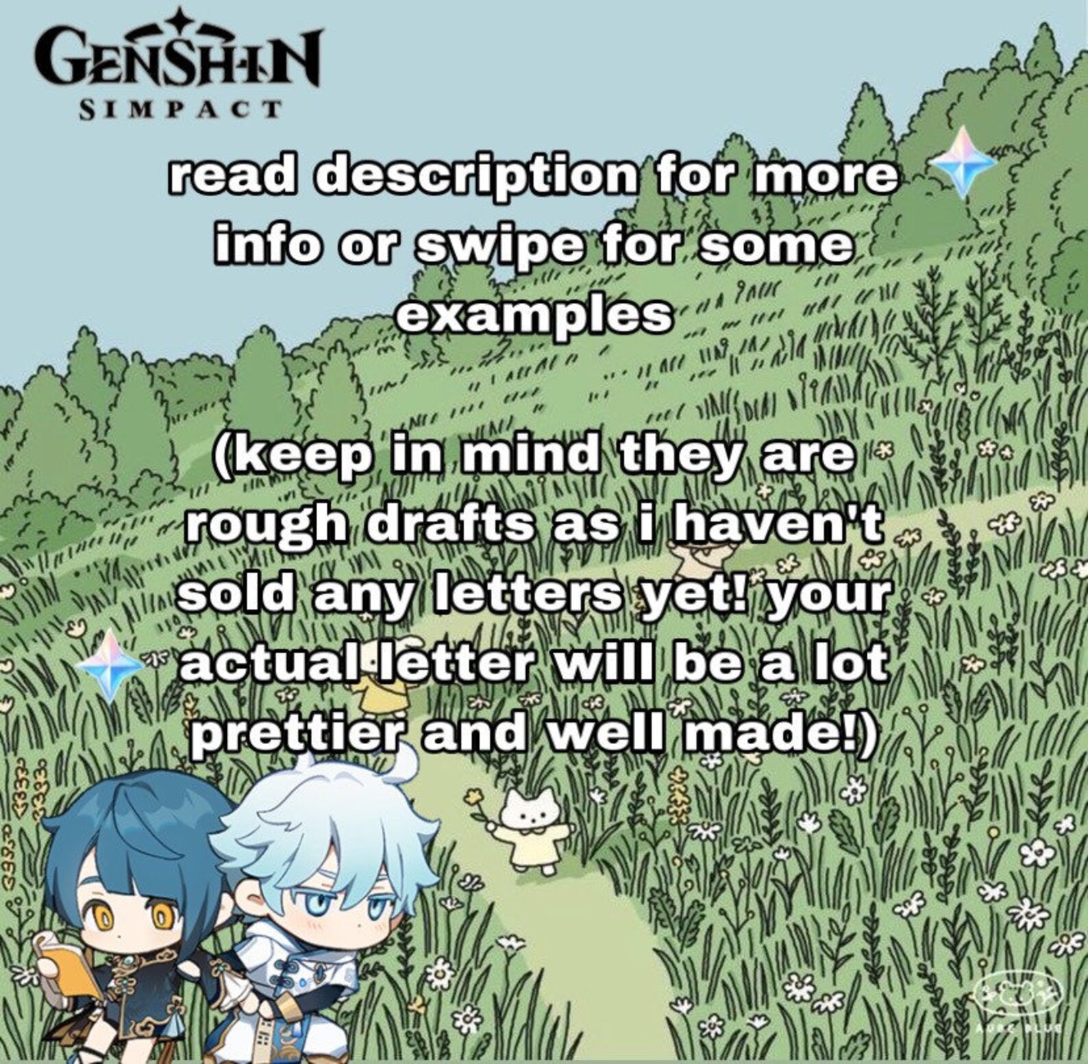 Letters from genshin impact characters | Etsy