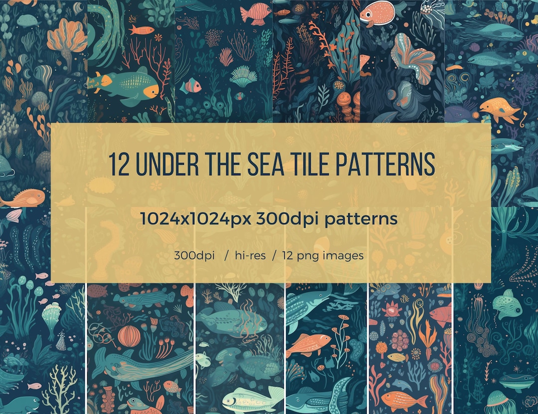 Under the Sea Digital Paper, Seamless Textures, Ocean Scrapbook Paper ...