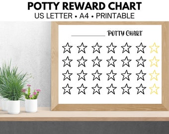 Modern Cute Sticker Potty Chart DIY Printing or Professional Prints - Etsy