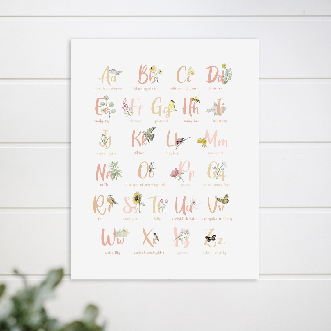 Garden Alphabet Poster/16x20 Print/homeschool Room/flower - Etsy