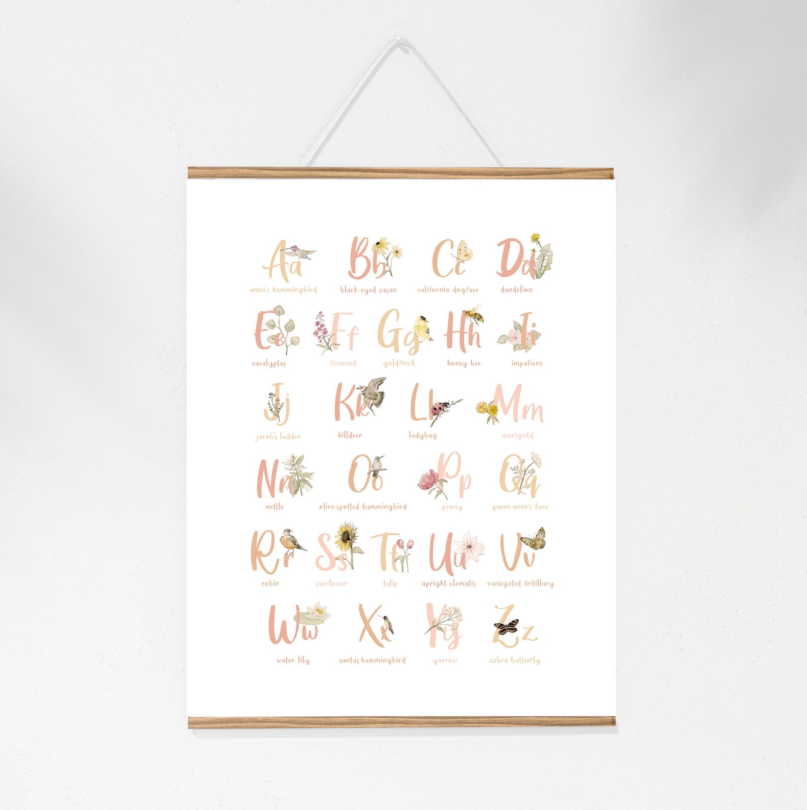 Garden Alphabet Poster/16x20 Print/homeschool Room/flower - Etsy