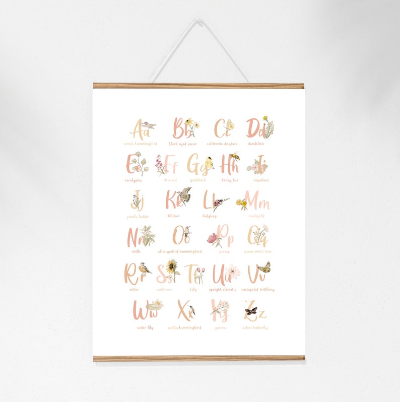 Garden Alphabet Poster/16x20 Print/homeschool Room/flower - Etsy