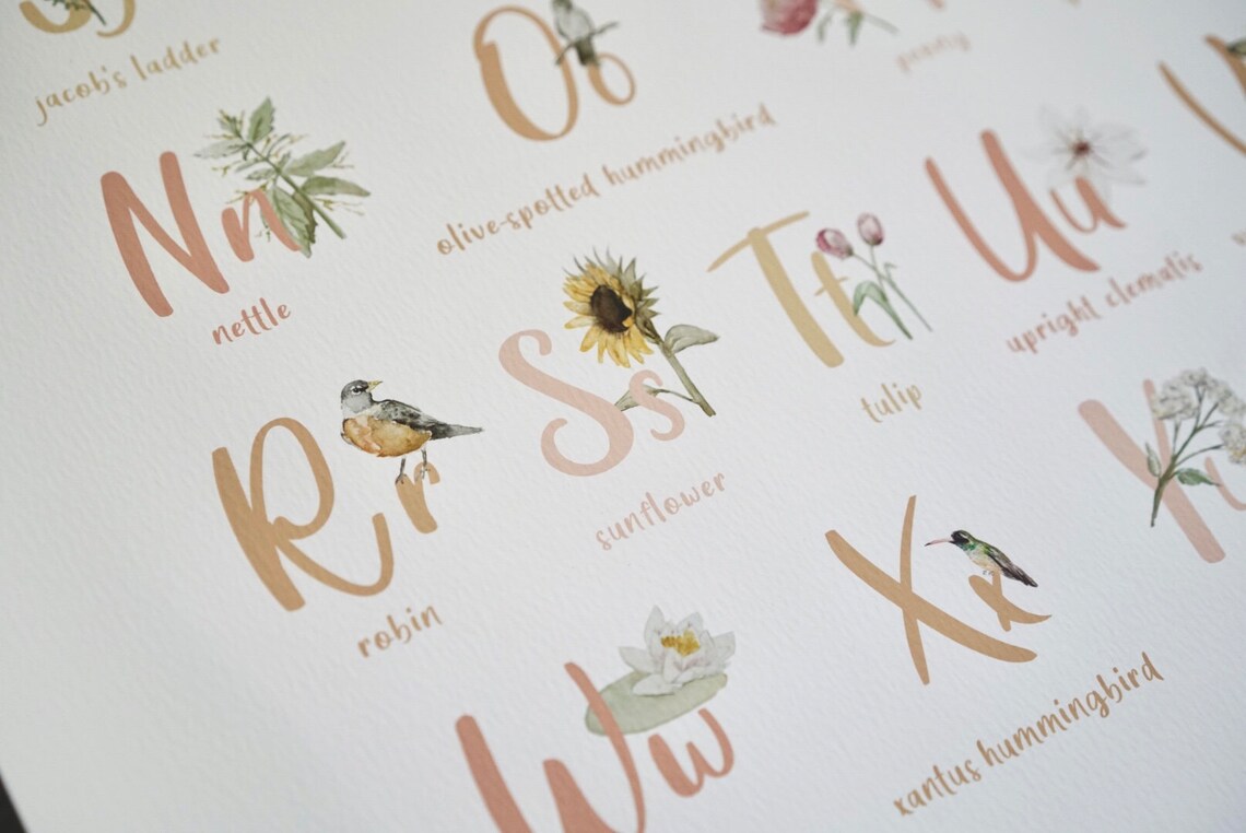 Garden Alphabet Poster/16x20 Print/homeschool Room/flower - Etsy