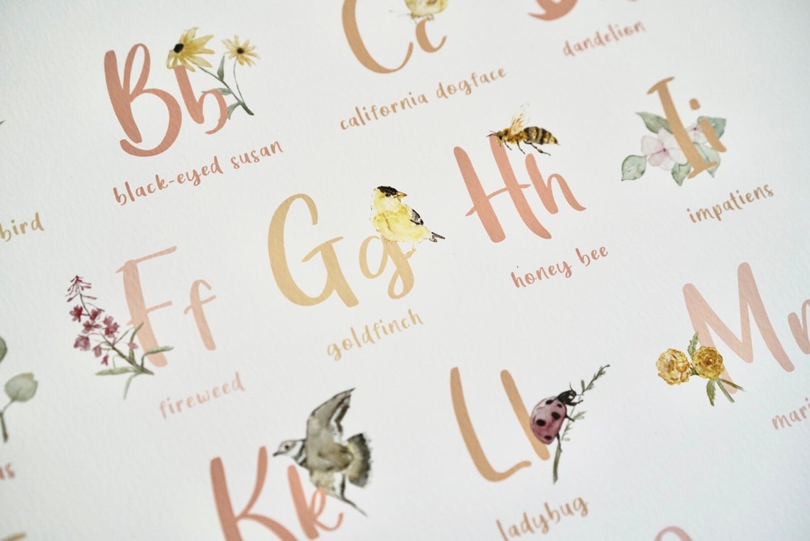 Garden Alphabet Poster/16x20 Print/homeschool Room/flower - Etsy