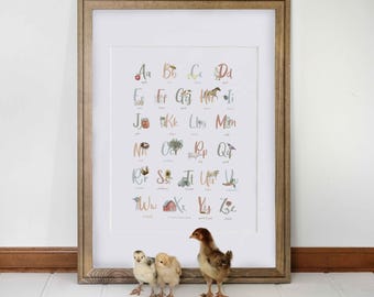 Farm Alphabet Poster - Etsy