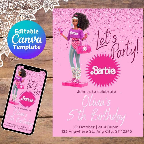 Black Barbie Invitation - Etsy
