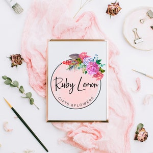 Premade Logo Floral Logo Boho Logo Wreath Logo Logo - Etsy