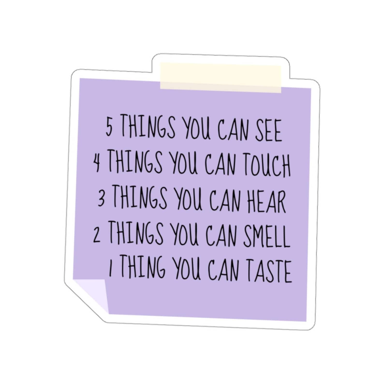 Grounding Sticker Mental Health Gift 54321 Sticker BPD | Etsy