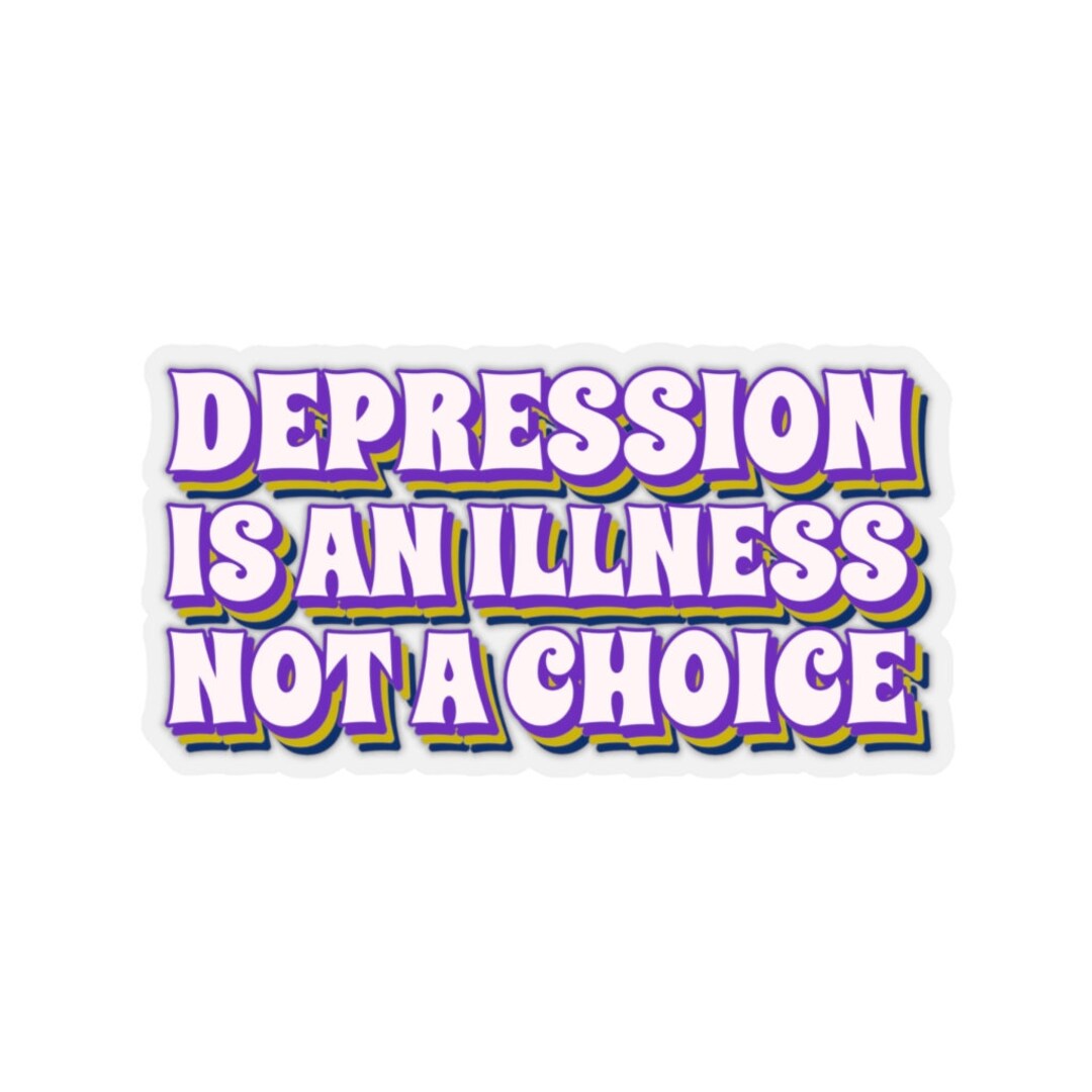 Depressed Sticker, Depression Gift, Mental Health Gift, Therapy Sticker ...