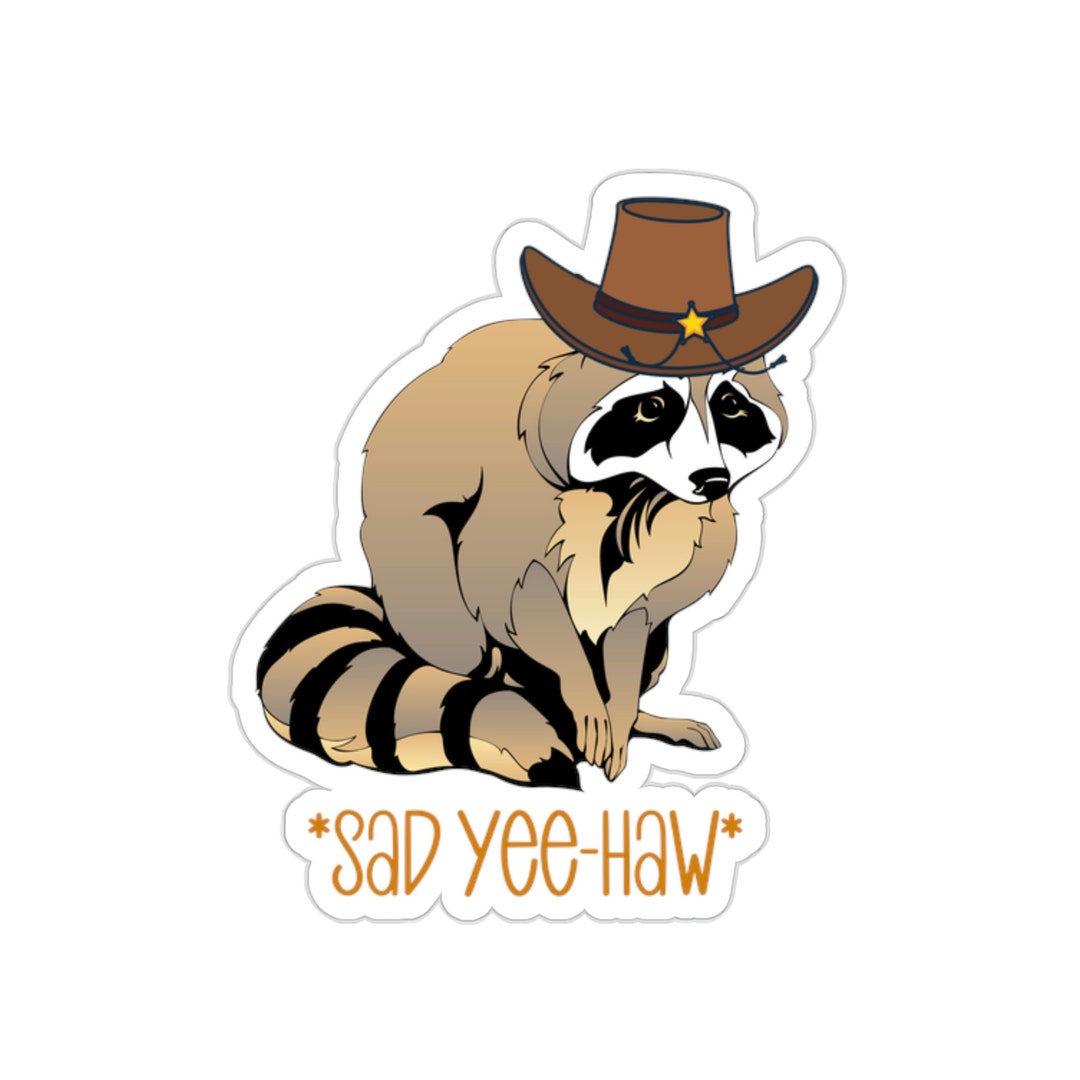 Mental Health Sticker, Cute Raccoon Sticker, Yee Haw Sticker, Country ...