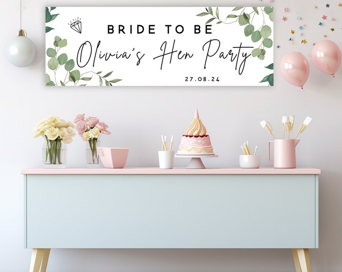 Custom Hen Party Decoration, Bridal Shower Banner, Personalised Hen Do ...