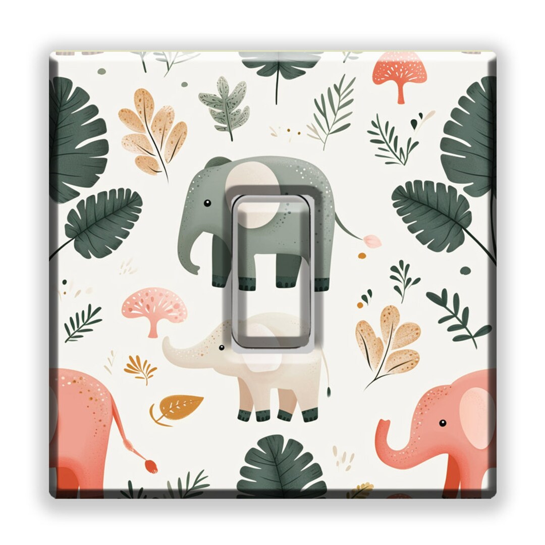 Cute Elephant Light Switch Sticker Decal Nursery Decor Home Wall ...