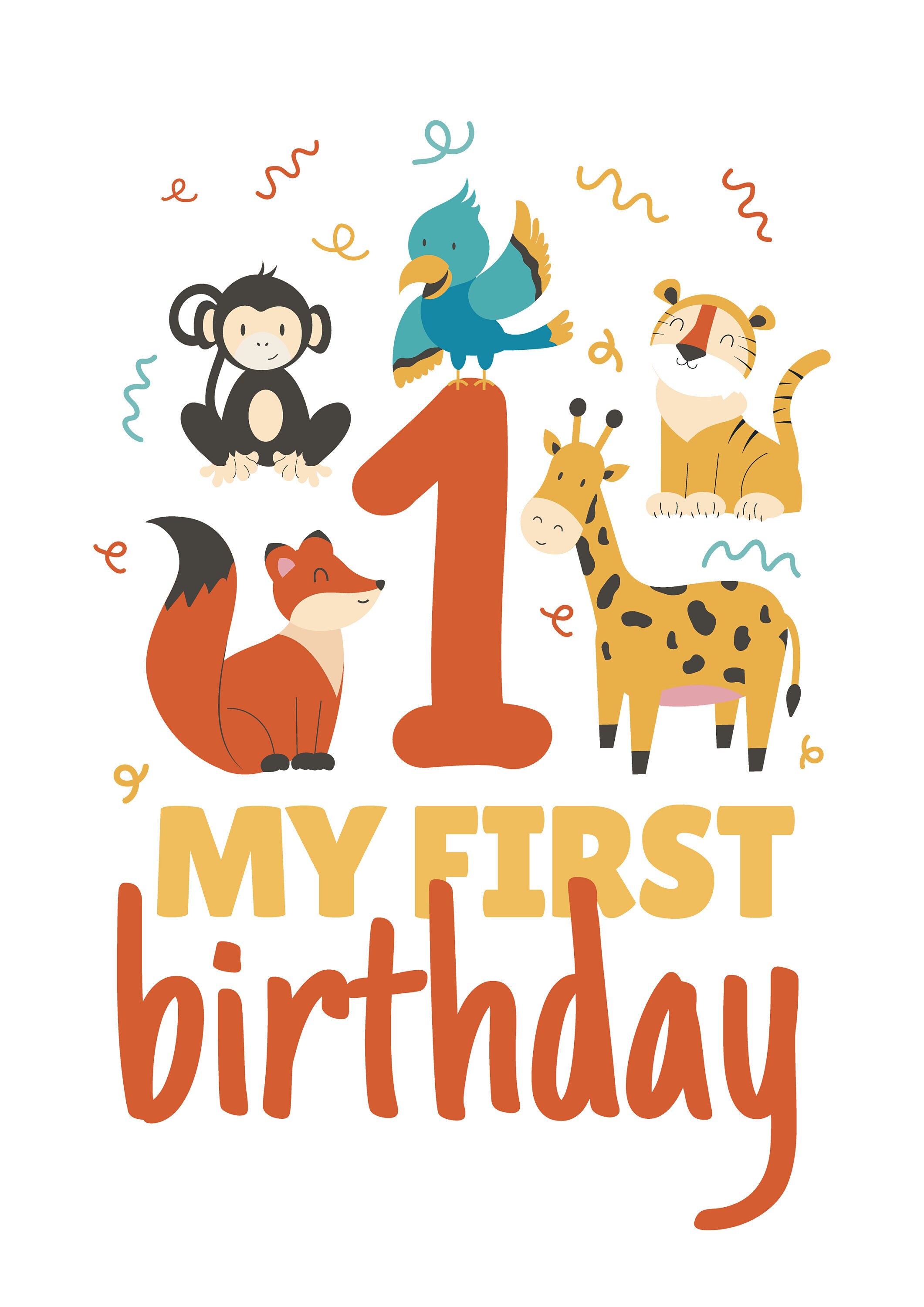 My First Birthday Animals Decal Iron on Transfer Heat - Etsy UK