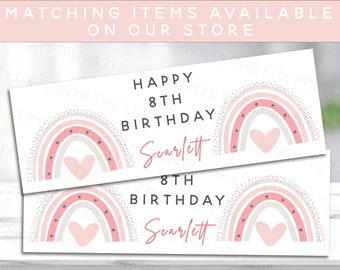 Personalised Birthday Banner Pastel Rainbow - Etsy