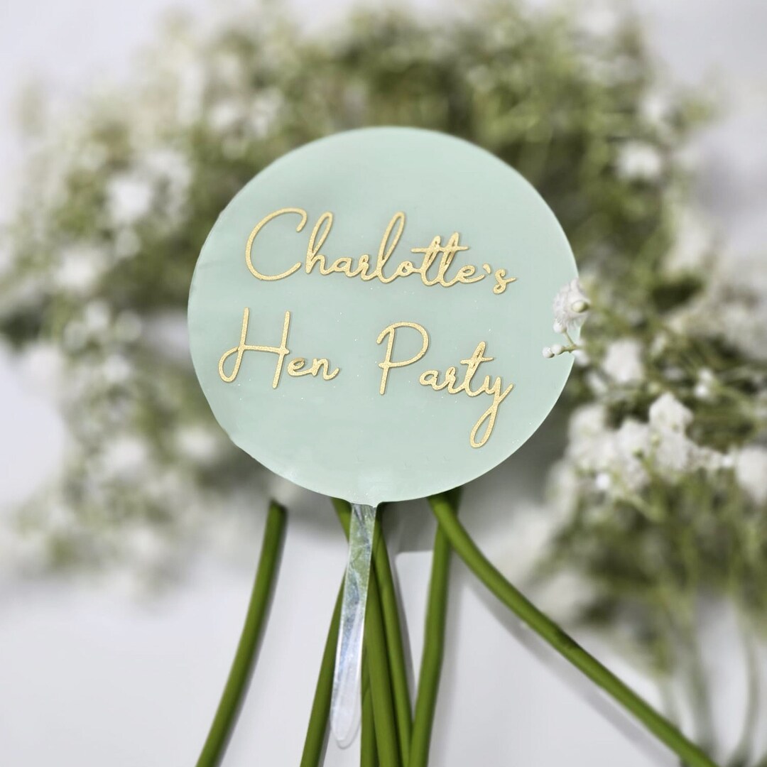 Custom Hen Do Party Cake Topper | Decorative Hand Painted Cake Topper ...