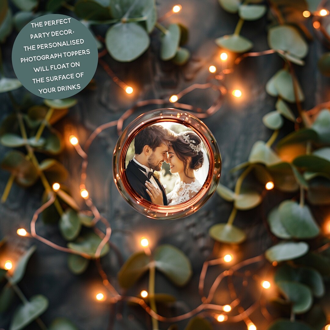 Personalised Photograph Circle Drink Toppers Edible Wafer Rice Paper ...