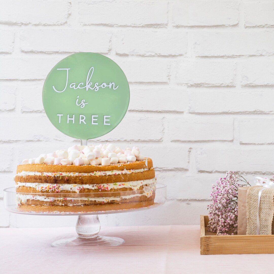 Custom Name and Age Birthday Party Cake Topper | Decorative Hand ...