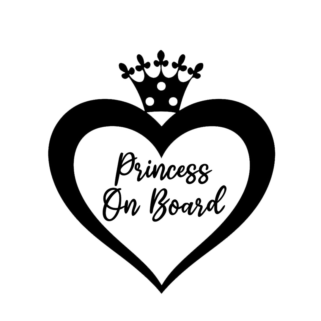 Princess on Board D1 Car Sticker Vinyl Decal for Vehicle Window or ...