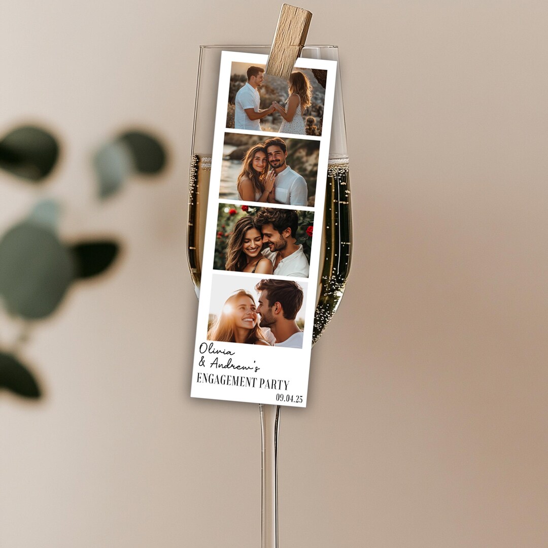 10x Personalised Text and Photograph Photo Booth Style Drink Toppers ...