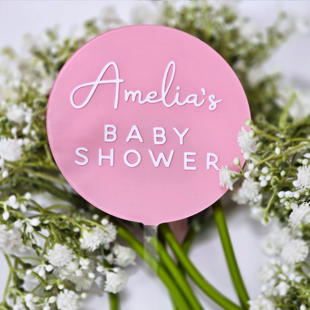 Custom Baby Shower Party Cake Topper | Decorative Hand Painted Cake ...