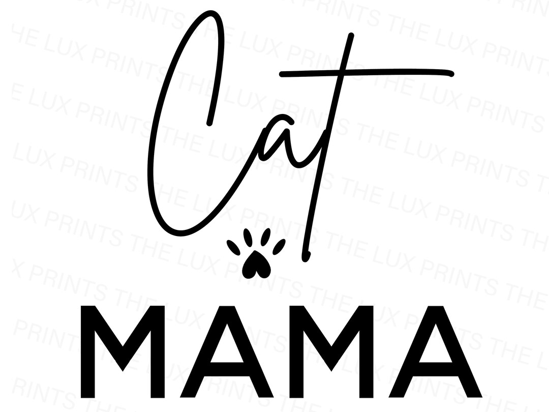 Cat Mom Mama Decal, Iron on Transfer, Heat Transfer, Decals, Iron on ...