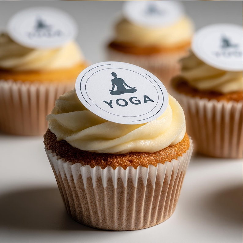 24 Custom Logo Cupcake or Cookie Toppers Edible Wafer Paper, Icing ...