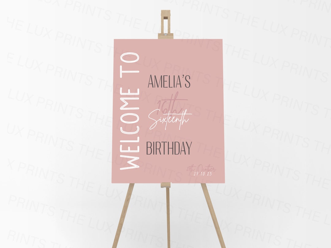 Personalised Pink Welcome Birthday Sign, Event Decor,celebration Decor ...