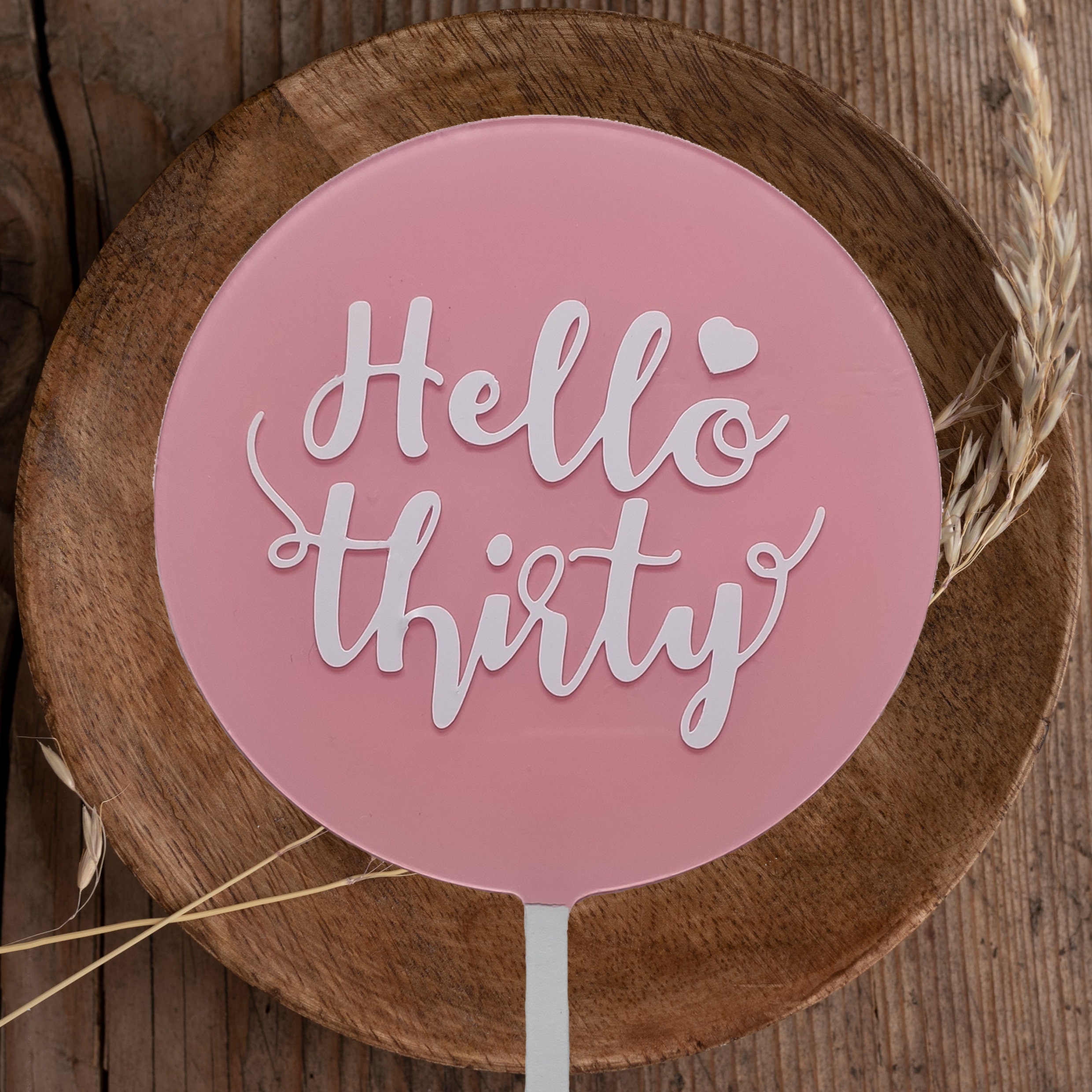 Hello Thirty Birthday Party Cake Topper | Decorative Hand Painted Cake ...
