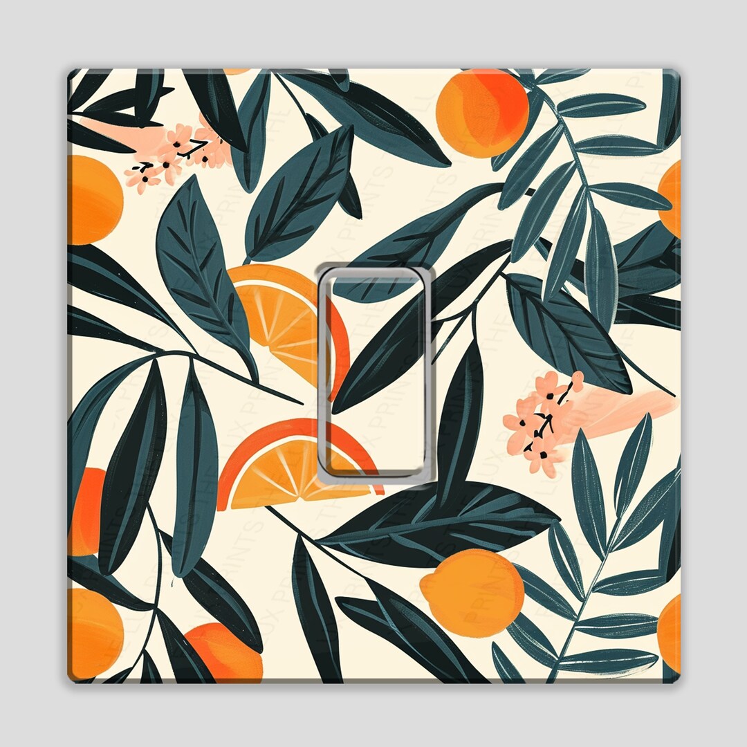 Orange Slices Floral Pattern D1 Light Switch Sticker Modern ...