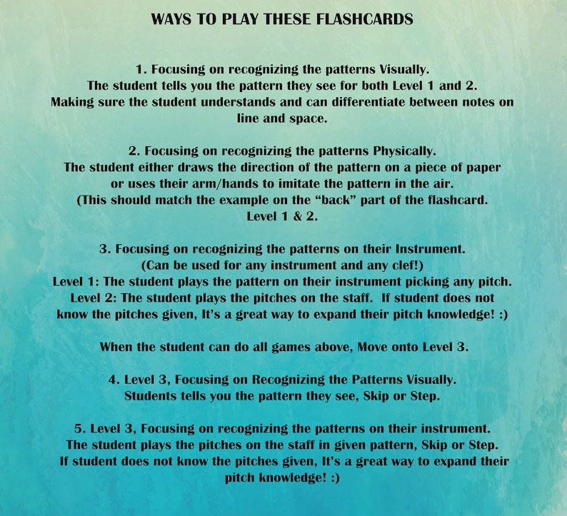 Up Down Step Skip Music Flashcards Set of 81 Cards Music - Etsy Canada