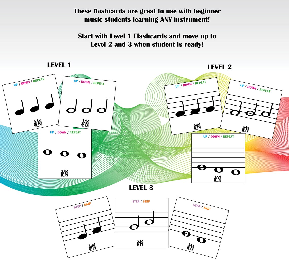 Up Down Step Skip Music Flashcards Set of 81 Cards Music - Etsy Canada