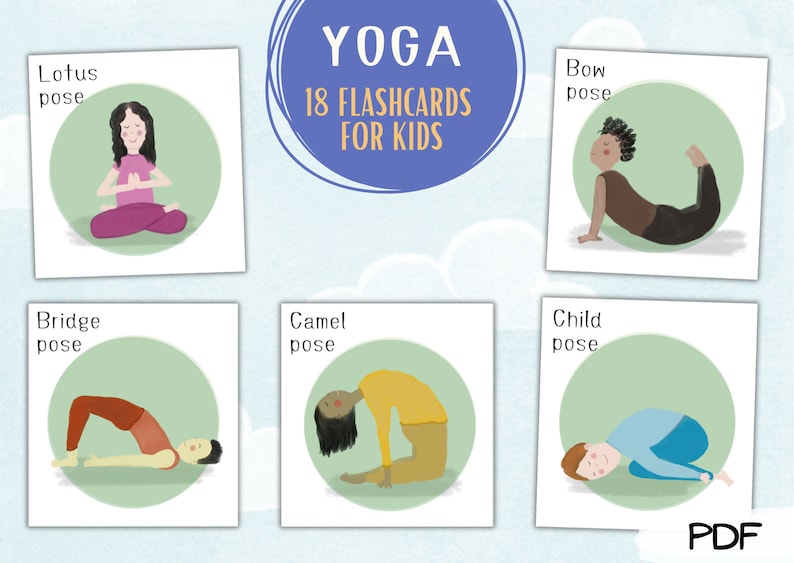 Yoga Poses 18 Flashcards Yoga for Children Yoga Practice Mindfulness ...