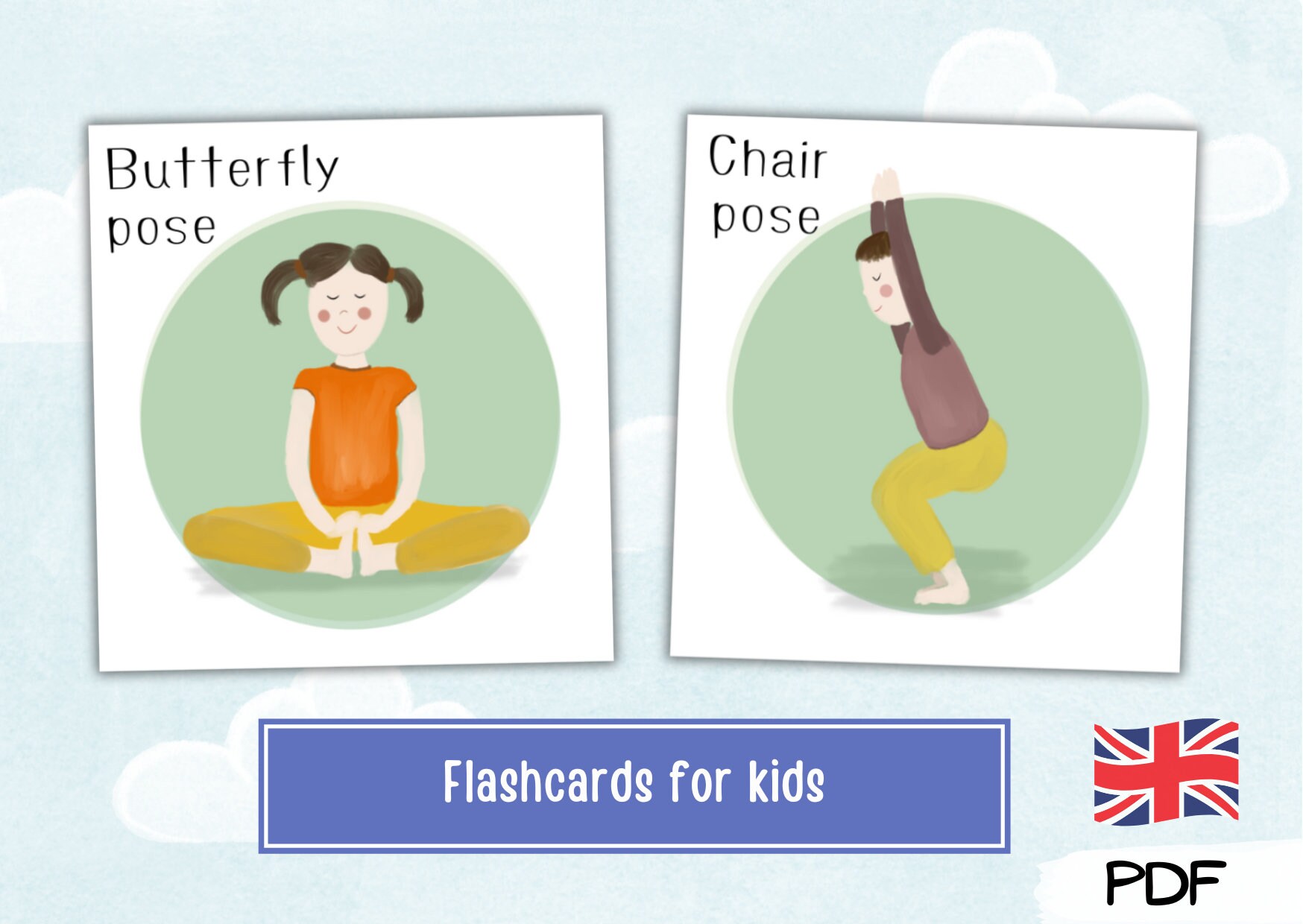 Yoga Poses 18 Flashcards Yoga for Children Yoga Practice Mindfulness ...