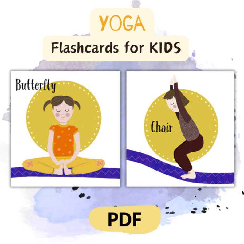 Yoga Poses for Kids Flashcards Printable PDF Format - Etsy