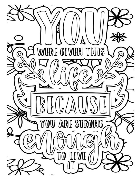 Positive Vibes colouring in Pages | Etsy