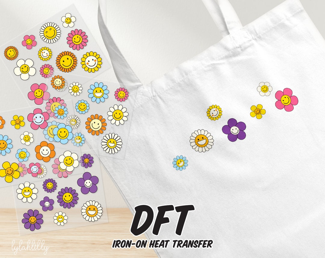 DFT Iron on Heat Transfer Sticker for Cloth Flower Daisy Sunflower DIY ...