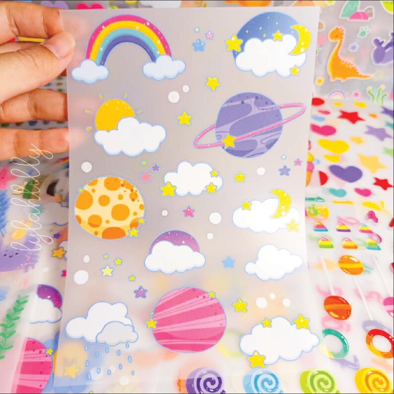 DFT Iron on Heat Transfer Sticker for Cloth Clouds Sky Universe Theme ...