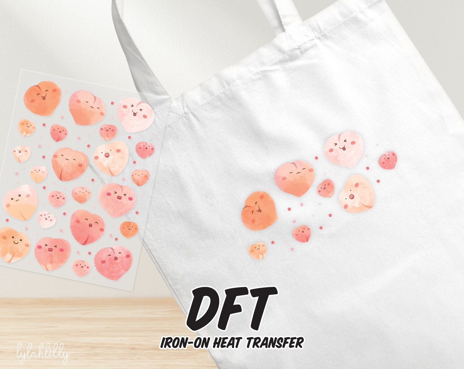 DFT Iron on Heat Transfer Sticker for Cloth CUTE Peach Emoji DIY - Etsy