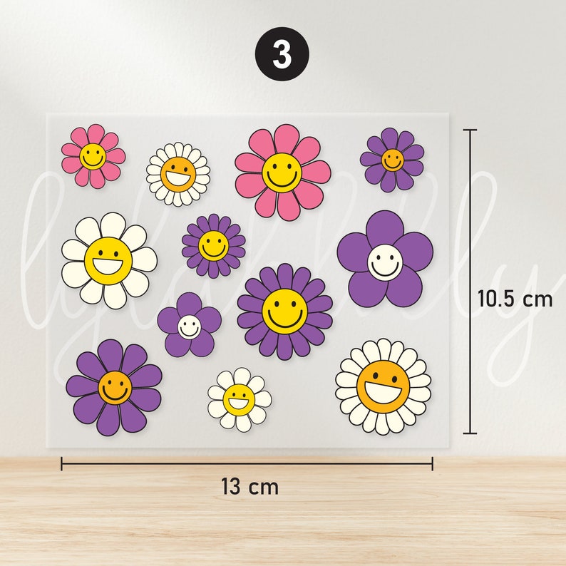 DFT Iron on Heat Transfer Sticker for Cloth Flower Daisy Sunflower DIY ...