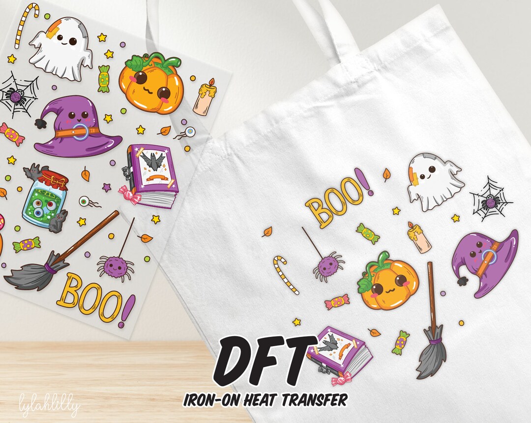 DFT Iron on Heat Transfer Cute Halloween Sticker for Cloth Pumpkin DIY ...