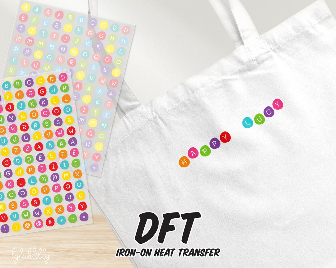 DFT Iron on Heat Transfer Sticker for Cloth DIY CUTE A to Z, Circle ...